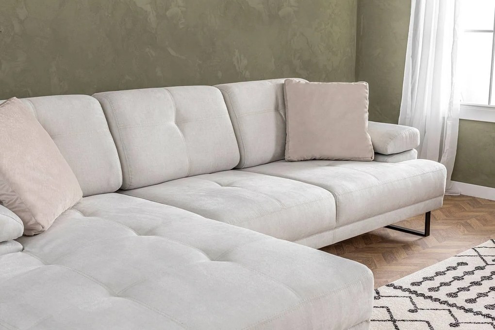 Designová rohová sedačka Vatusia 274 cm béžová - levá