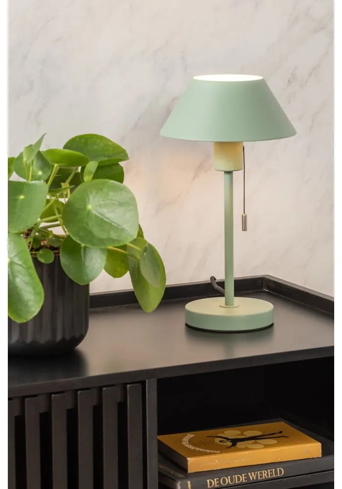 Zelená stolní lampa s kovovým stínidlem (výška 36 cm) Office Retro – Leitmotiv