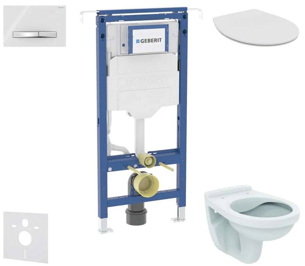 Geberit Duofix - Set předstěnové instalace, klozet Alpha se sedátkem, tlačítko Sigma50, alpská bílá SANI11CD3121