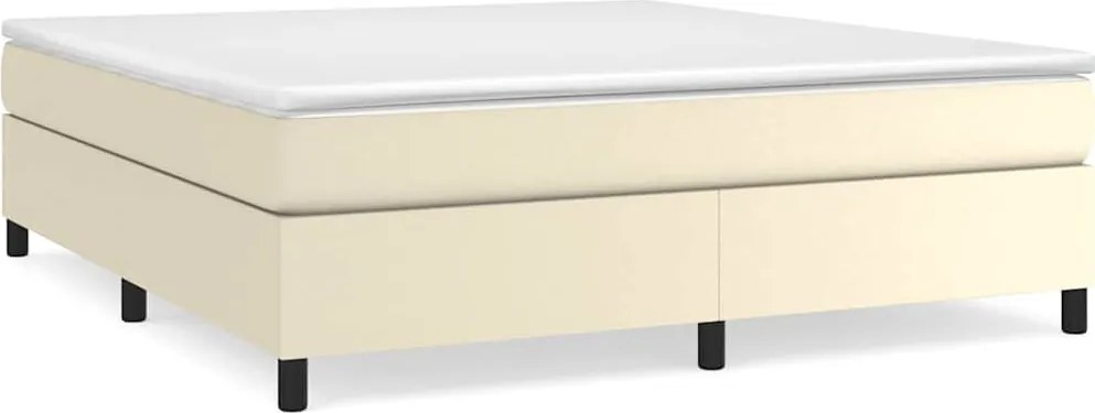 Rám postele s boxspringem krémový 160x200 cm umělá kůže 3121055