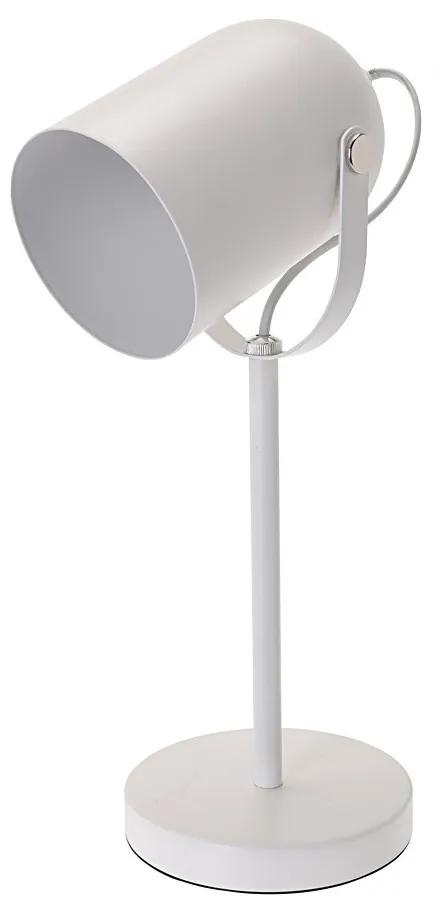 DekorStyle Kovová kancelářská stolní lampa 43,5 cm - bílá