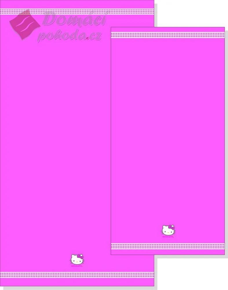 CTI Froté osuška Hello Kitty Fuchsia - růžová, 70x140 cm - 100% bavlna