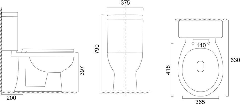 Mereo Mereo, WC kombi, spodní odpad s armaturou, VSD98