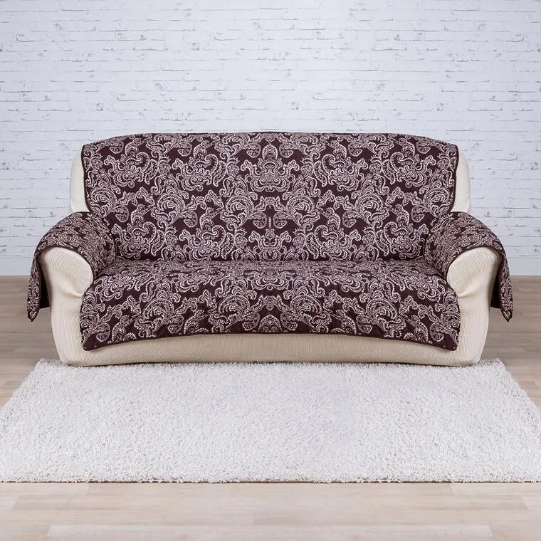 Přehozy s područkami čokoládové trojkřeslo - sedák 170 cm