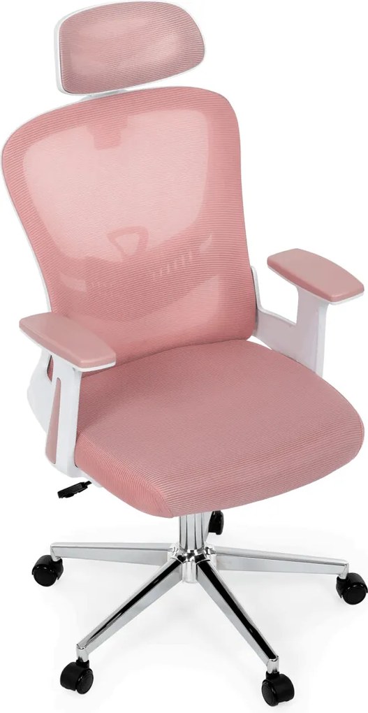 Ergonomická kancelářská židle EMILIE - růžová síťovina