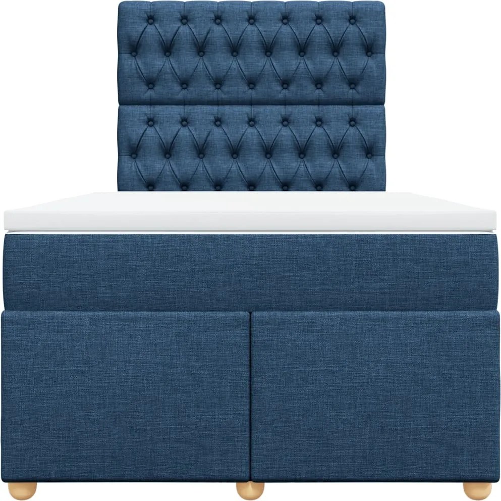Box spring postel s matrací modrá 120x200 cm textil 3291260