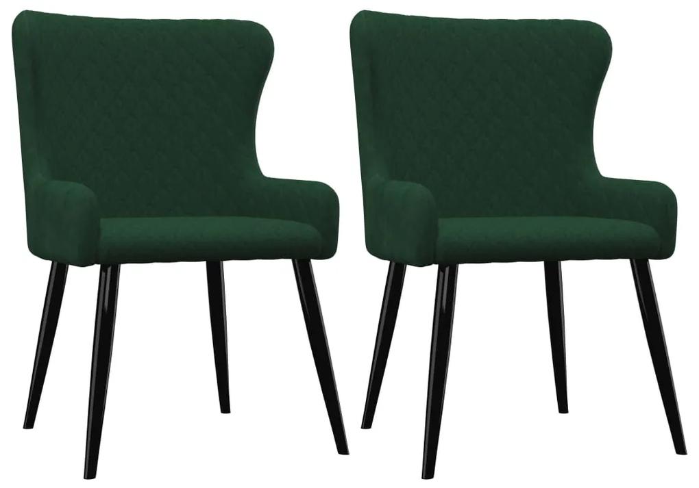 282526 vidaXL Jídelní židle 2 ks zelené samet