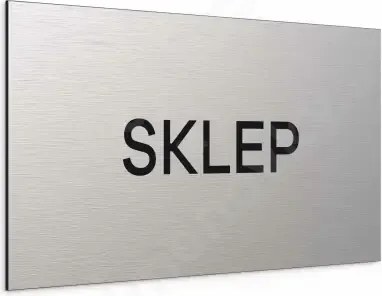 ACCEPT Označení podlaží "SKLEP" - stříbrná tabulka - černý popis