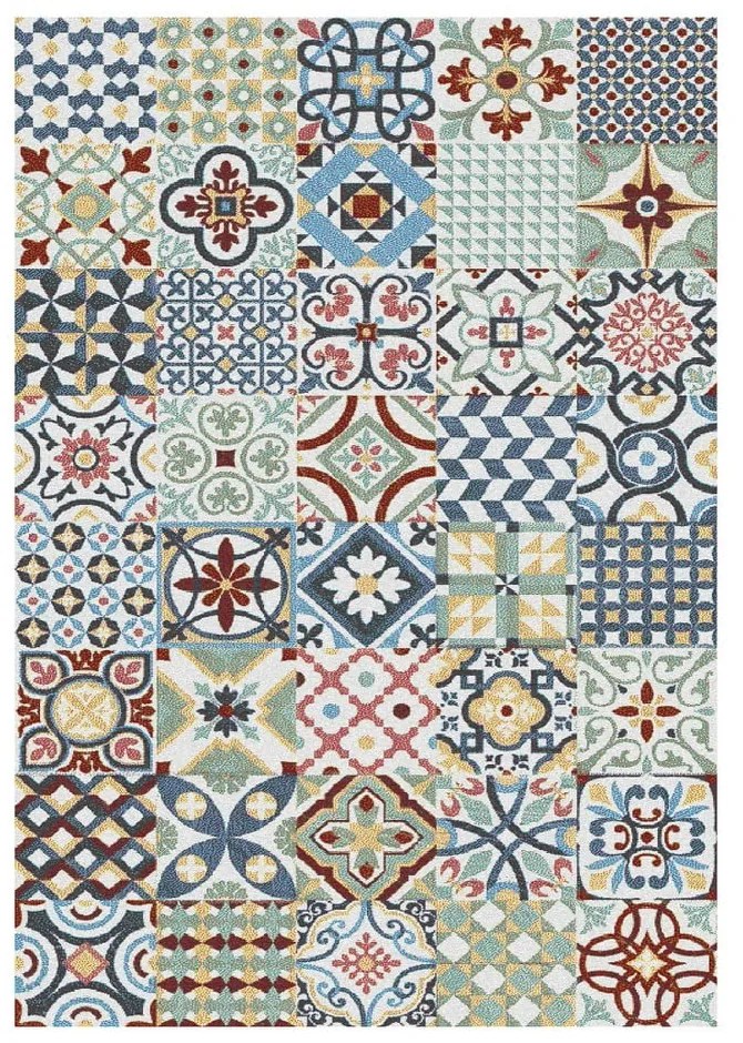 Modrý koberec Universal Azulejos, 200 x 290 cm