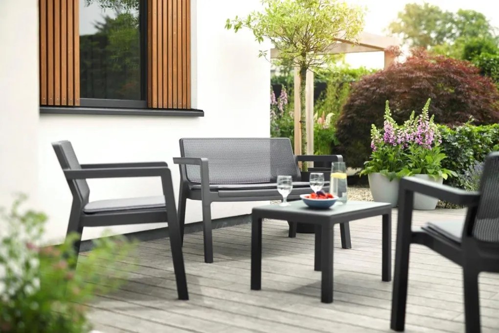 Keter Zahradní nábytek Keter Emily Patio Set se sedáky grafitová KT-610019