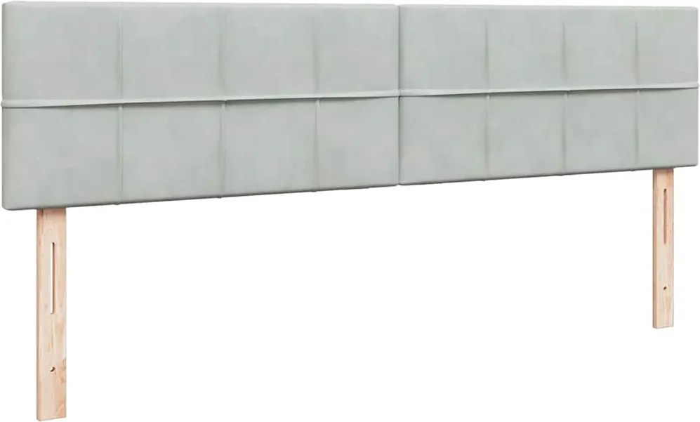Osmanský rám postele s matrací světle šedá 200x200 cm samet 3311795