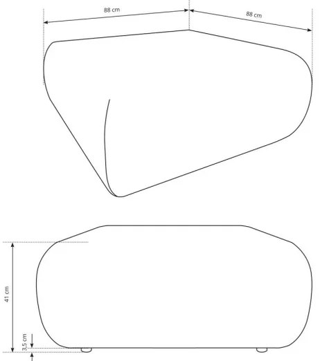 Taburet PRATO 88x88 cm béžová