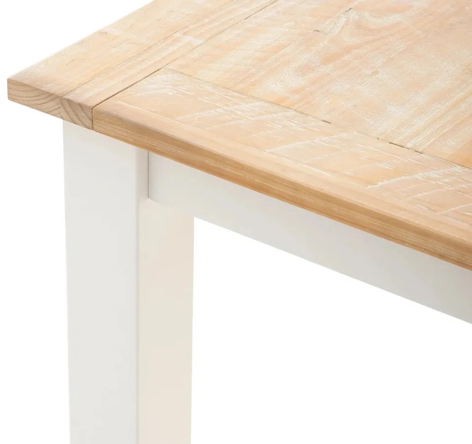 furniture-nabytek.cz - Masivní jídelní stůl Caprino z borovice a MDF, lakovaný, bílá/hnědá – 160x90 cm