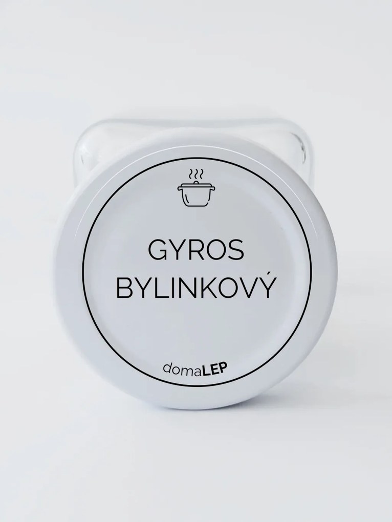 Samolepka na kořenky GYROS BYLINKOVÝ průhledná 5 cm základní písmo