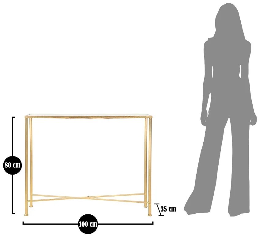 Designová konzole Jahmisey 100 cm zlatá