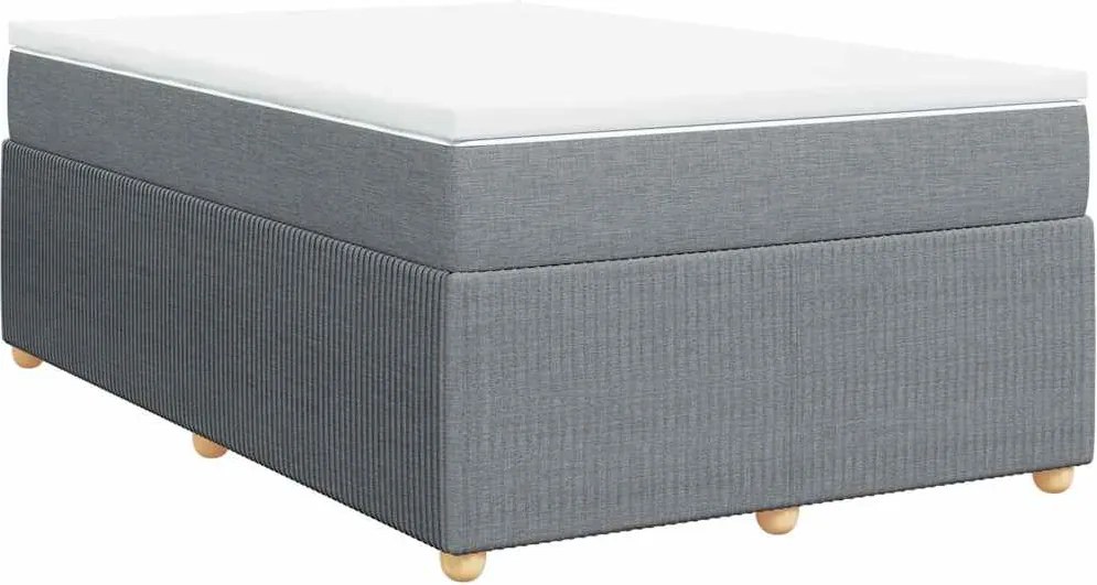 Box spring postel s matrací světle šedá 120x190 cm textil 3285553