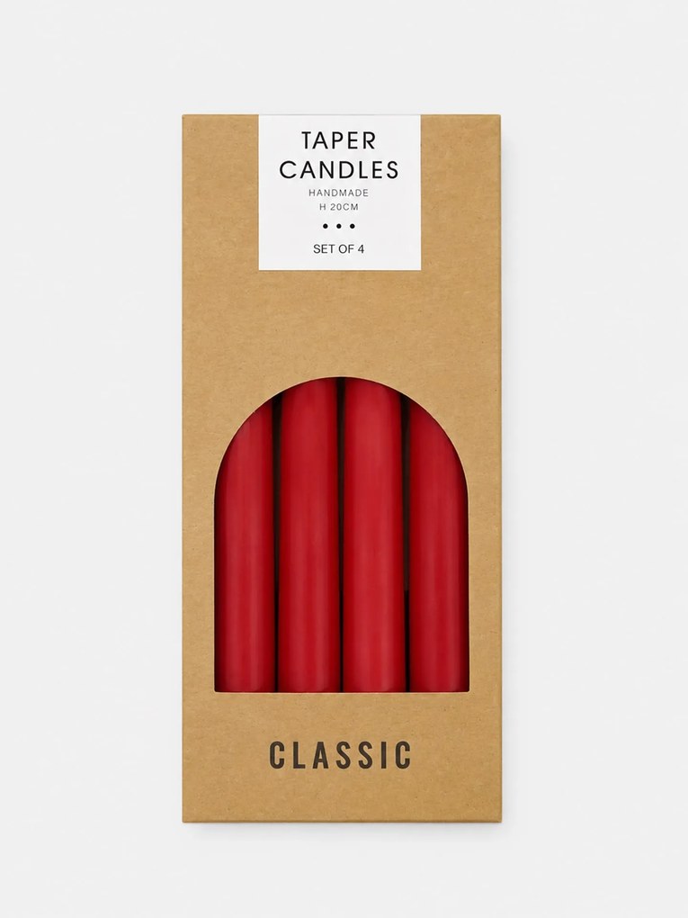 Sinsay - Sada klasických stolních svíček 4 pack - burgundy