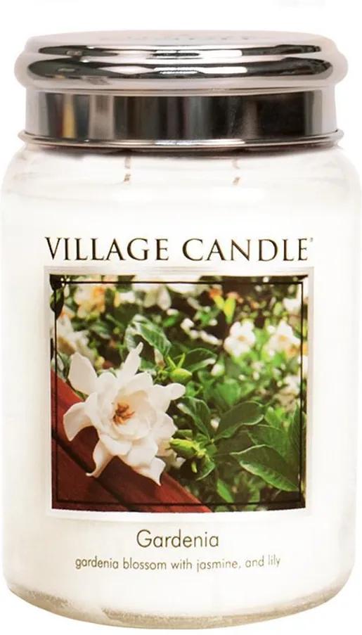 VILLAGE CANDLE Svíčka Village Candle - Gardenia 602g, bílá barva, sklo, kov