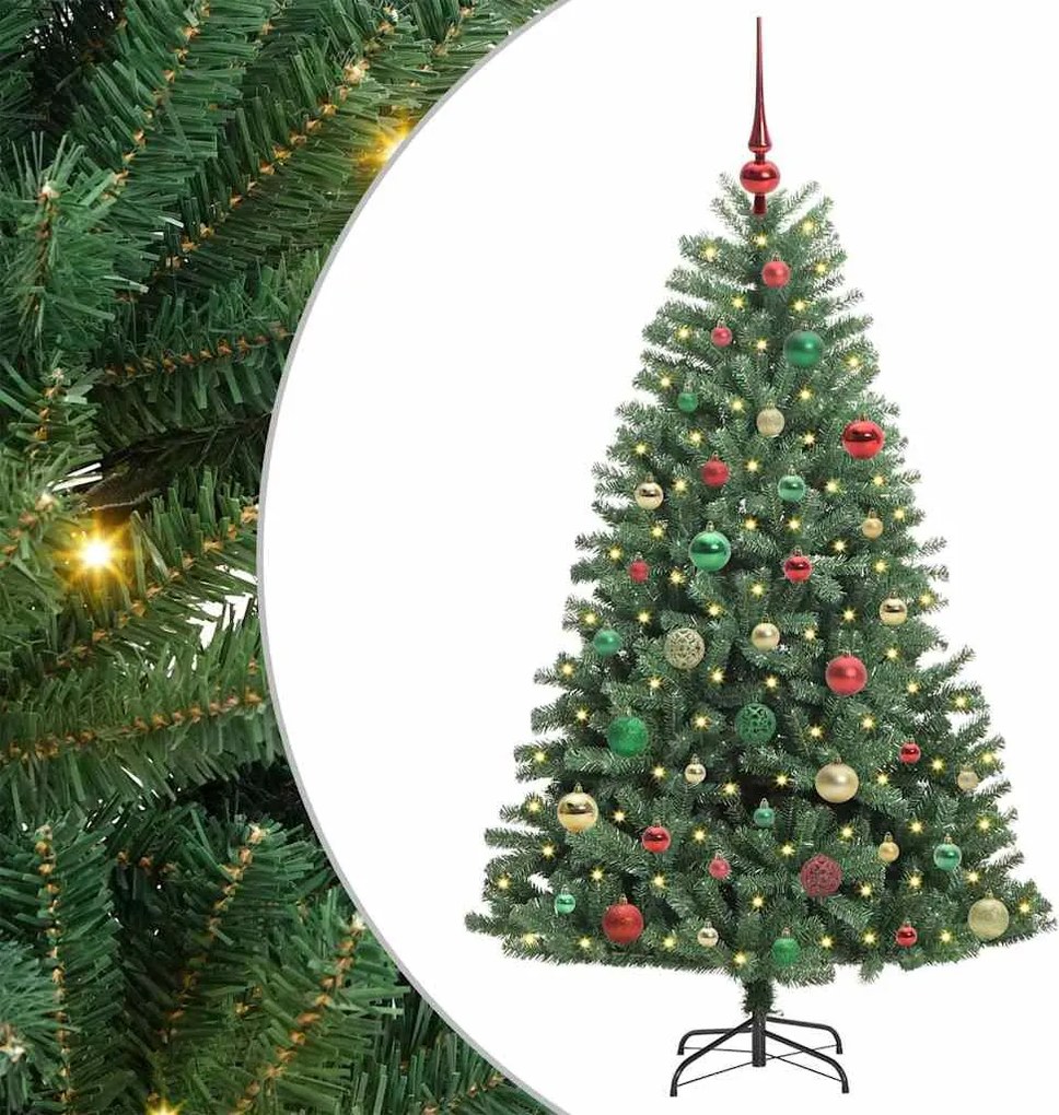 Umělý Skládací Vánoční Strom Zelená 150 cm PVC a kov 3395486