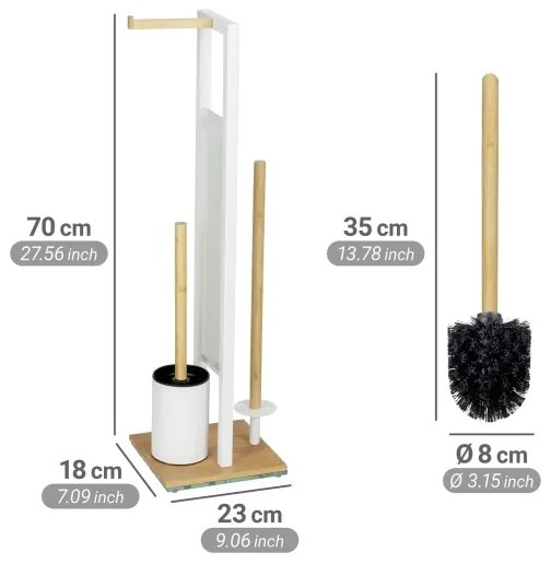 WENKO 26214100 - WC set RIVALTA 18x70 cm hnědá/bílá