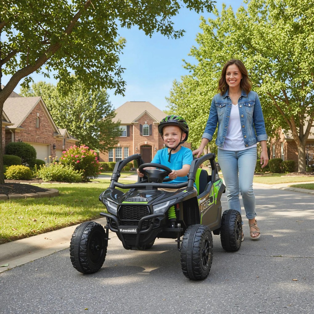 AIYAPLAY 12V Kawasaki Teryx KRX 1000 Dětský UTV s licencí – Dálkové ovládání, zadní odpružení, černá