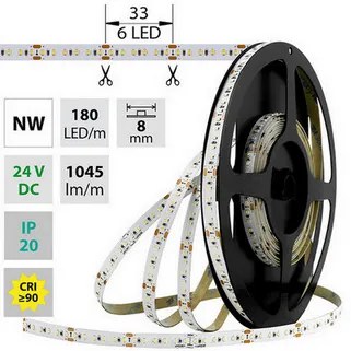 LED pásek McLED 24V neutrální bílá š=8mm IP20 12W/m 180LED/m SMD2216 ML-126.734.60.0