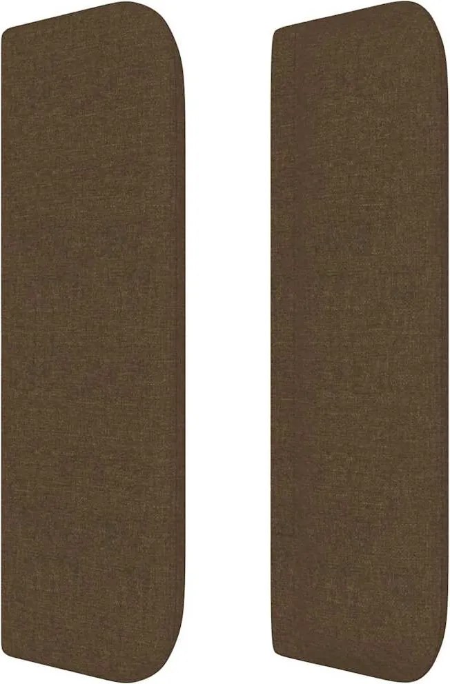 Čelo postele typu ušák tmavě hnědé 163x16x78/88 cm textil 3119113