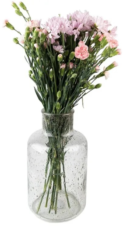 Skleněná transparentní foukaná váza Sandy – 18x32 cm