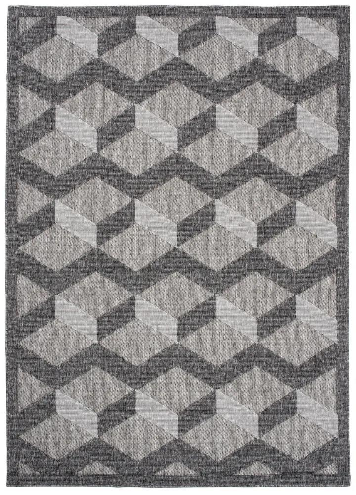 Kusový koberec 3D šedý 80x200cm