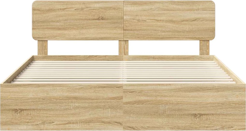 Rám postele s čelo Sonoma 200 x 200 cm Masivní borové dřevo 3412035
