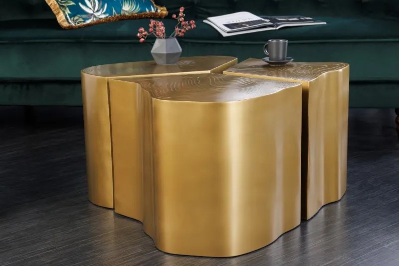Odkládací stolek Organic Orient 80cm mosaz/ 42777