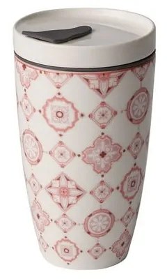 Červeno-bílý porcelánový cestovní hrnek Villeroy &amp; Boch Like To Go, 350 ml