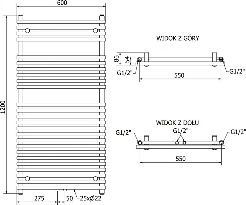 Mexen Sol, elektrické topné těleso 1200x600 mm + topná tyč 900 W, bílá, W125-1200-600-2900-20