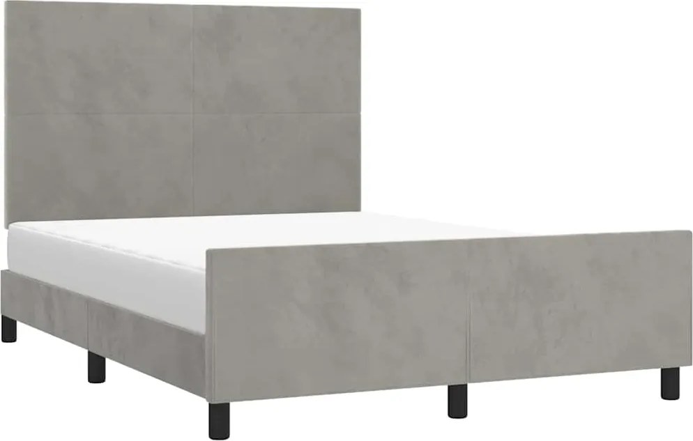 Rám postele bez matrace světle šedý 140 x 200 cm samet 3125635