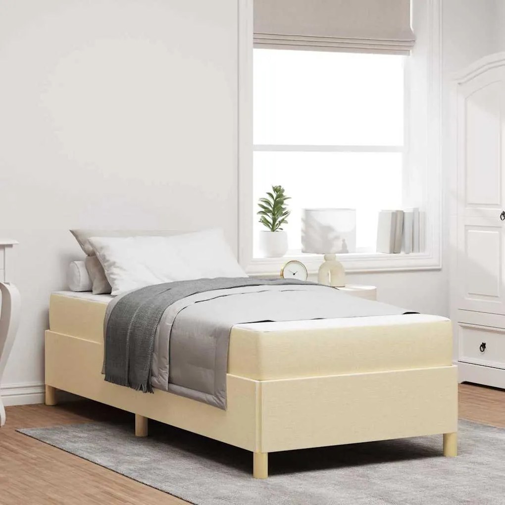 Rám postele Krémová 90 x 190 cm textil 3398904