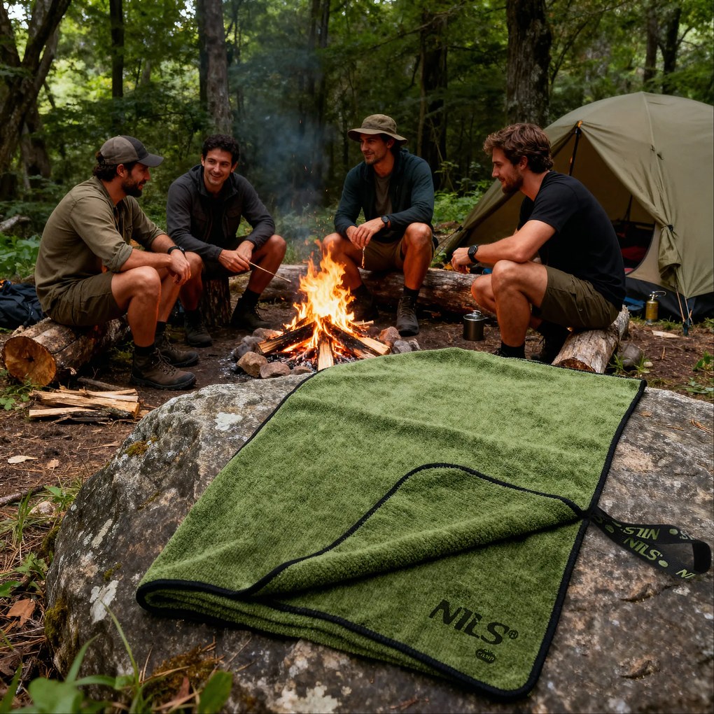 NCR15 KHAKI FROTÉ RUČNÍK NILS CAMP