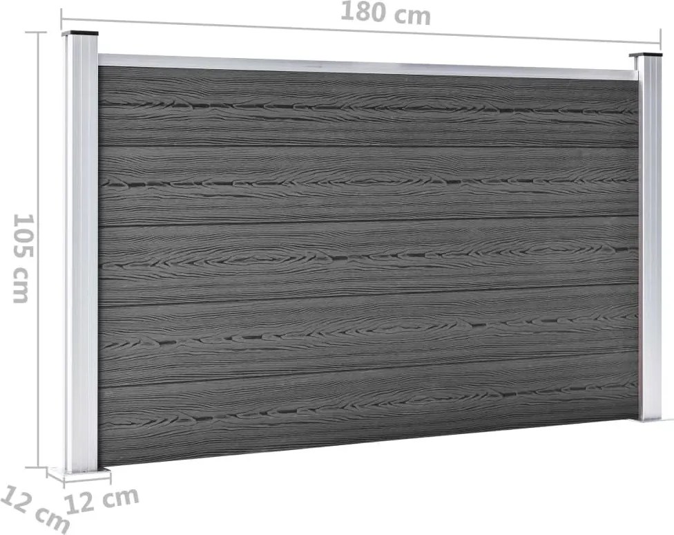 vidaXL Zahradní plot WPC 526 x 106 cm [3070448] Barva: Černá