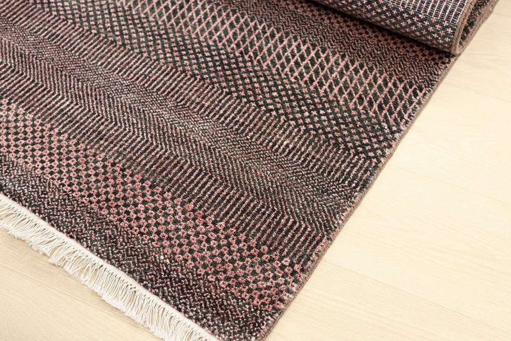 Diamond Carpets India, Ručně vázaný kusový koberec Diamond DC-MCN Black/rust, 305x425, červená, chodba / předsíň