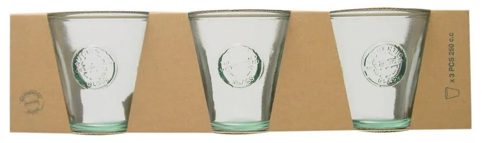 Sada 3 sklenic z recyklovaného skla Ego Dekor Authentic, 250 ml