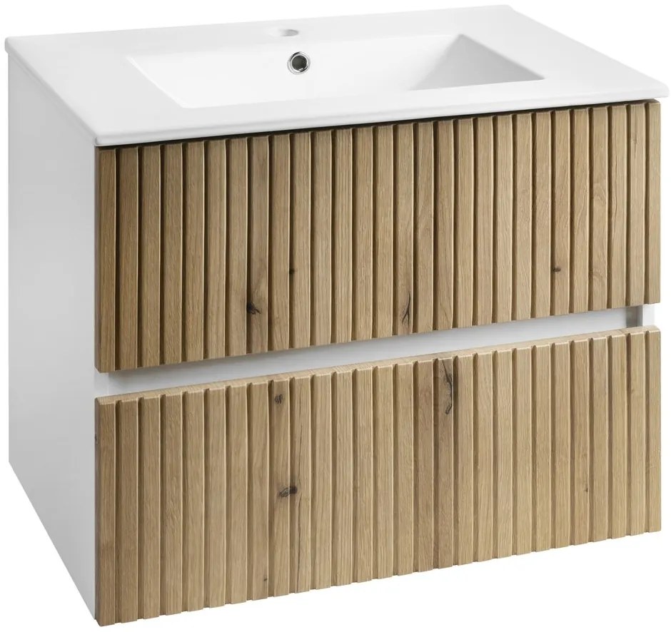 Aqualine Paneda Strip koupelnová skříňka 69,5 x 55 x 45,2 cm pod umyvadlo dub emporio hnědá PN370
