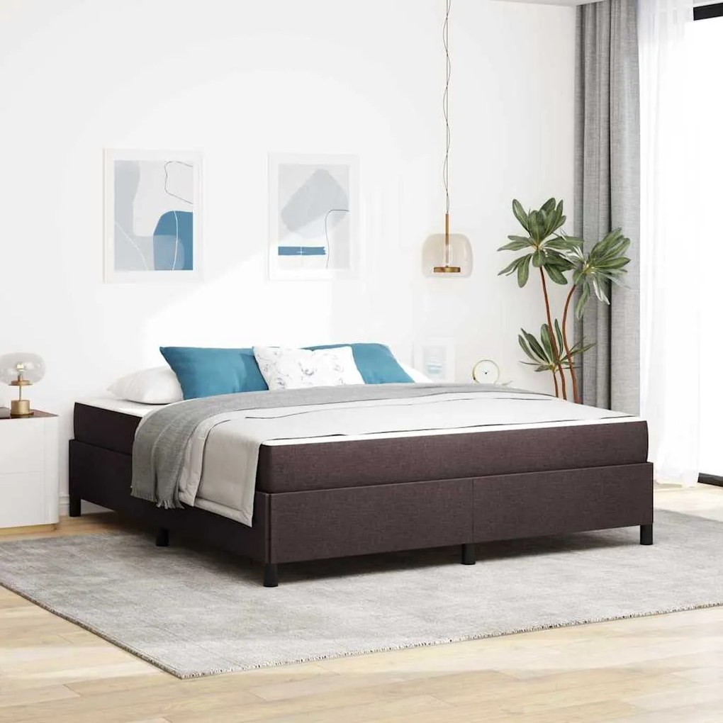 Postel s boxspringem Tmavě hnědá 180 x 200 cm textil 3398881
