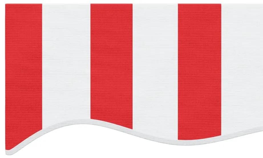 Náhradní plachta na markýzu červené a bílé pruhy 4,5 x 3,5 m,  367719