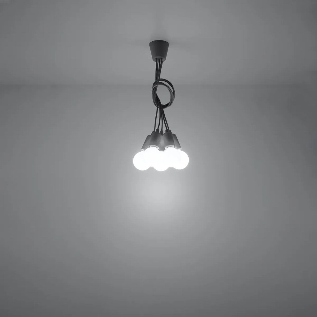Sollux Lighting Závěsné svítidlo DIEGO 5 šedé