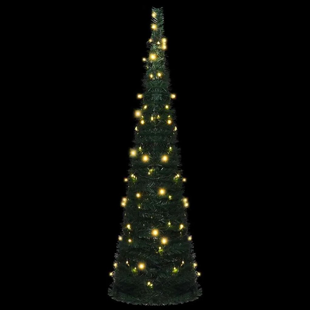 Pop-up umělý vánoční stromek s LED osvětlením zelený 150 cm 321523