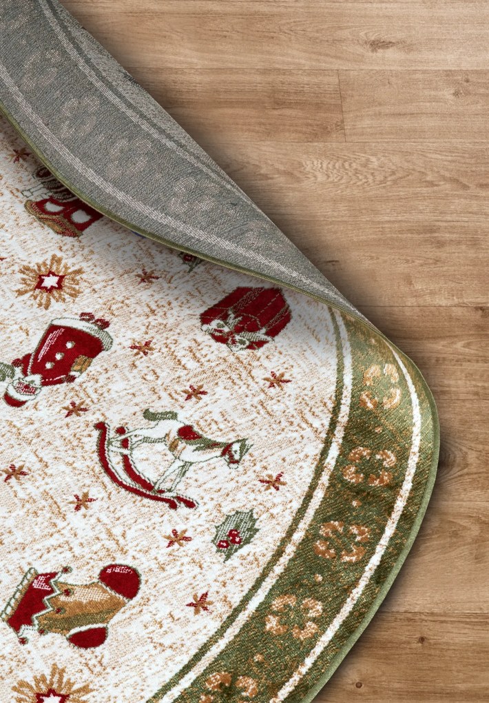 Villeroy & Boch Kusový koberec Toy's delight se střiženým vlasem 106218 Green, Multicolor kruh, 160x160 (průměr) kruh, zelená, obývací pokoj