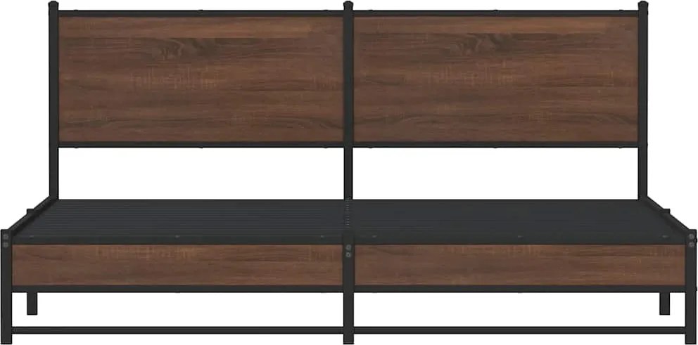 Kovový rám postele bez matrace hnědý dub 180 x 200 cm 3301409
