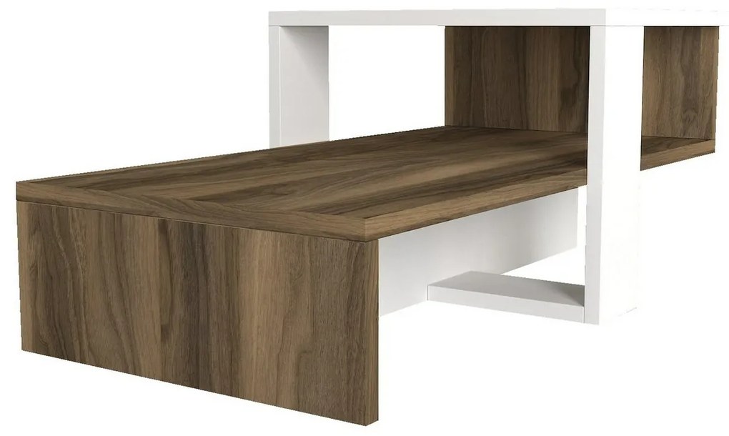Konferenční stolek Chain White and Walnut