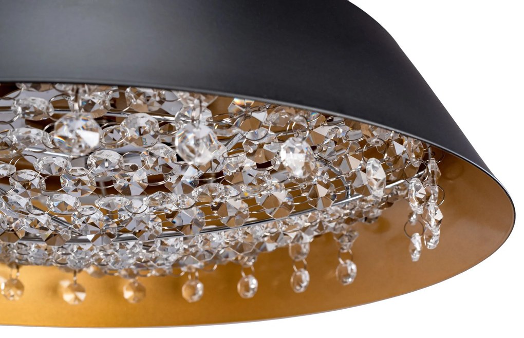 Toolight, LED závěsné svítidlo Cristal 20W APP1028-CP, černá, OSW-01233