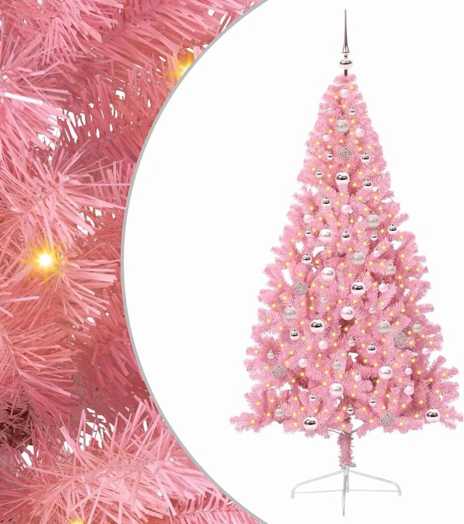 Umělý osvětlený vánoční stromeček Růžová 240 cm PVC 3397104