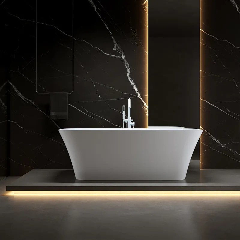 BPS-koupelny Volně stojící akrylátová vana HYD-VIA511C 170x80 bílá, odtokový komplet bílý lesklý